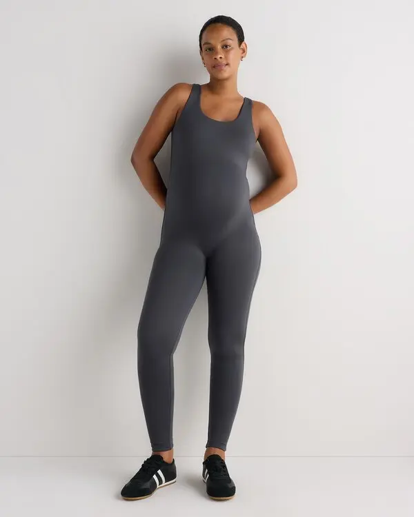 Quince Smooth Stretch Maternity Jumpsuit - Dark Coal