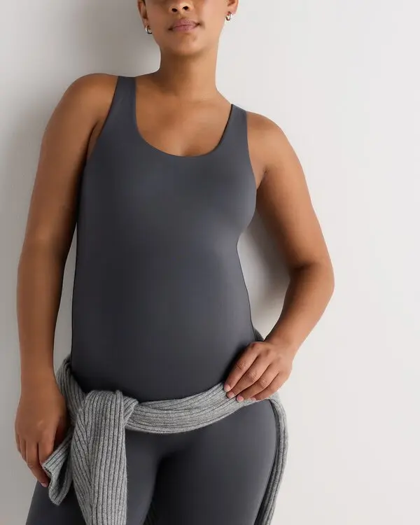 Quince Smooth Stretch Maternity Jumpsuit - Dark Coal