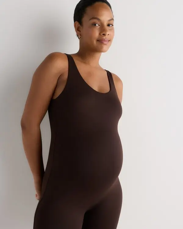 Quince Smooth Stretch Maternity Jumpsuit - Espresso