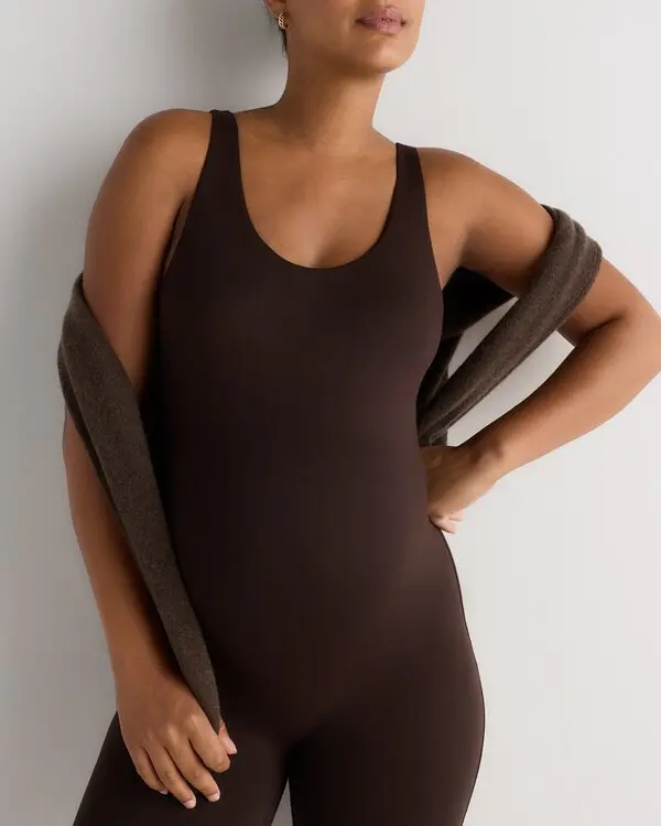 Quince Smooth Stretch Maternity Jumpsuit - Espresso