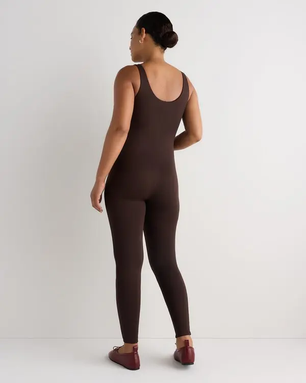 Quince Smooth Stretch Maternity Jumpsuit - Espresso