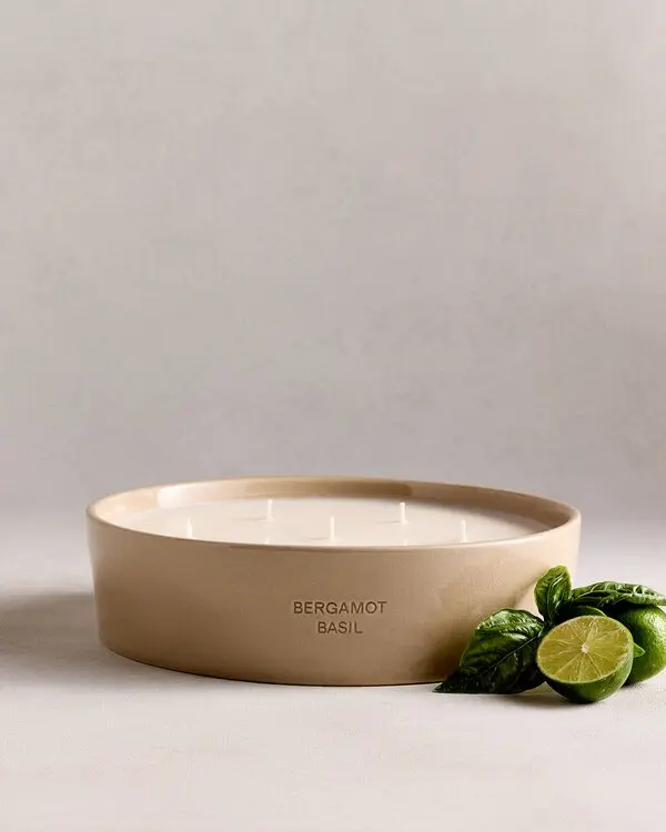Quince Bergamot Basil 7-wick Luxury Candle, Plant-based Wax