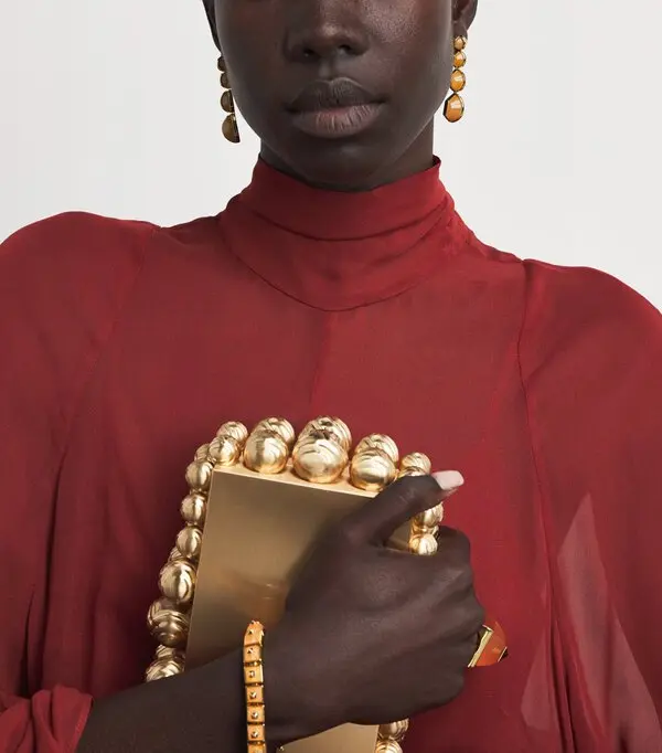 Eddie Borgo Plated Inlaid Honeycomb Earrings