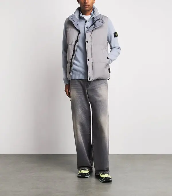 Stone Island Wool-blend Button-up Sweater - Grey