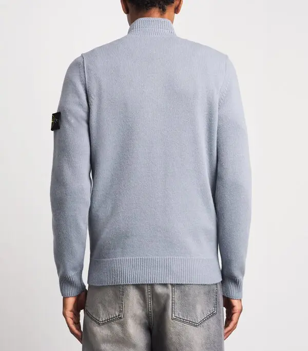 Stone Island Wool-blend Button-up Sweater - Grey