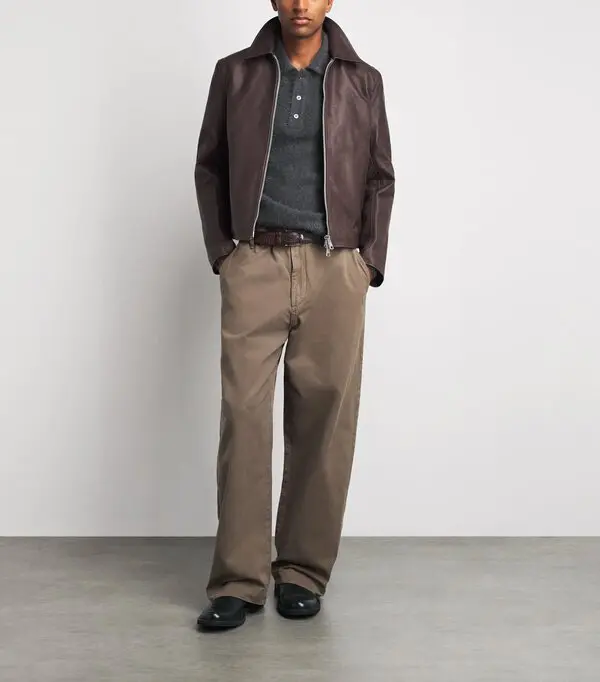 SYSTEM Wool Long-sleeve Polo Shirt