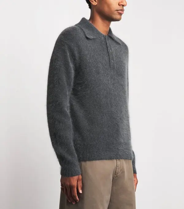 SYSTEM Wool Long-sleeve Polo Shirt