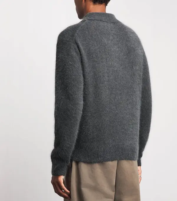 SYSTEM Wool Long-sleeve Polo Shirt