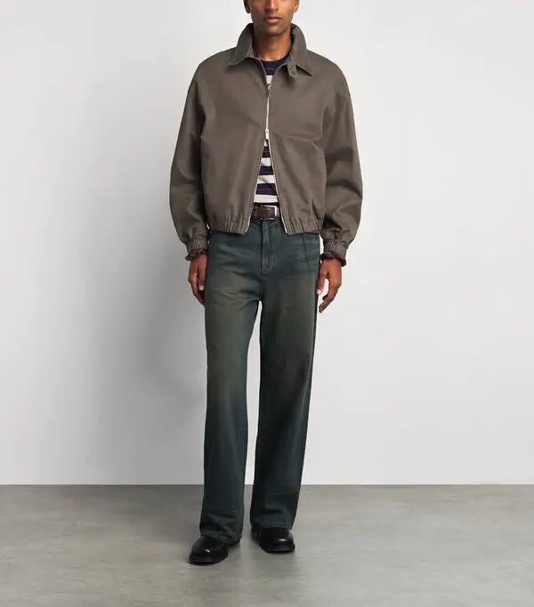 SYSTEM Cotton Check-lining Bomber Jacket