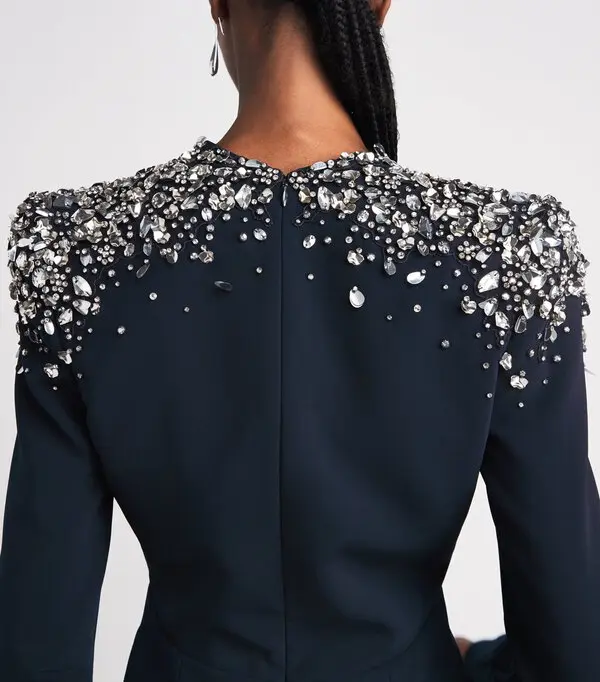 Jenny Packham Embellished Quicksilver Maxi Dress