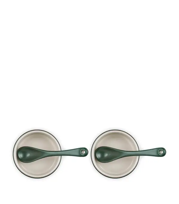 LE CREUSET Stoneware Serenity Condiment Pots With Spoons