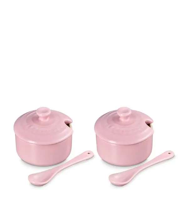 LE CREUSET Stoneware Serenity Condiment Pots With Spoons