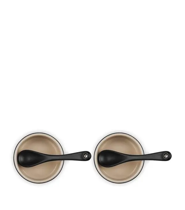 LE CREUSET Stoneware Serenity Condiment Pots With Spoons
