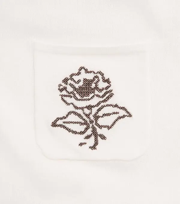 Claudie Pierlot Embroidered Flower Polo Sweater