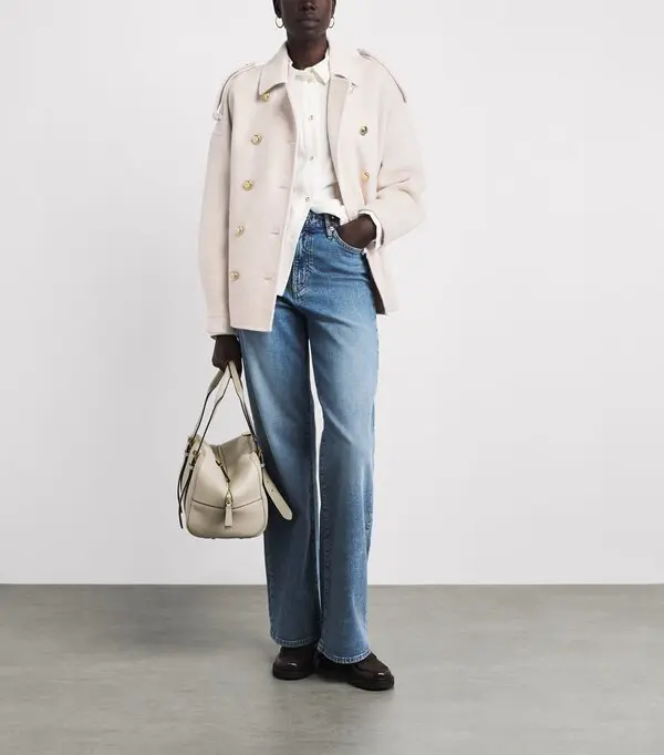 Maje Wool-blend Double-face Belted Jacket