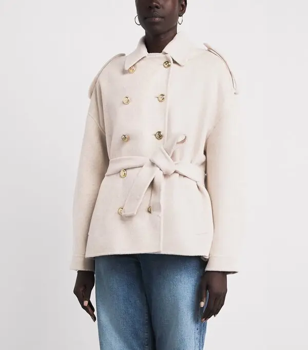 Maje Wool-blend Double-face Belted Jacket