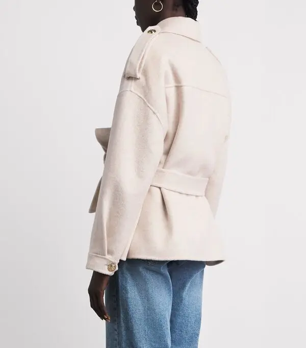 Maje Wool-blend Double-face Belted Jacket