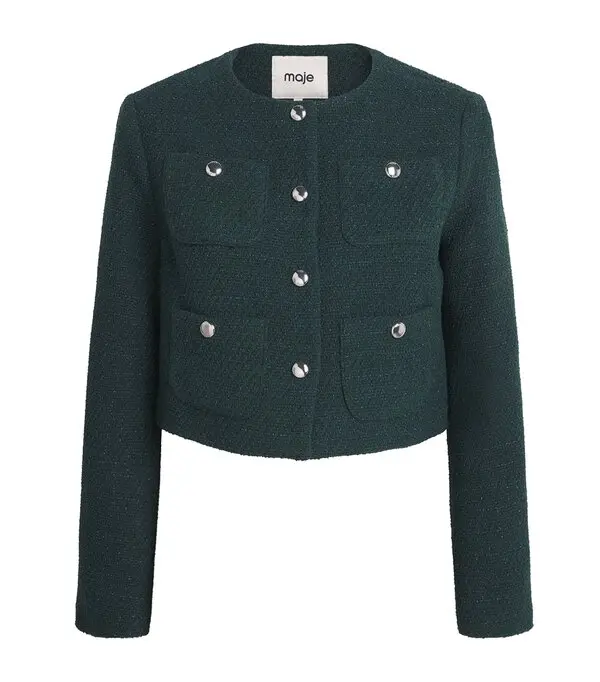 Maje Tweed Cropped Jacket