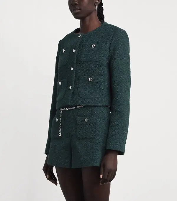 Maje Tweed Cropped Jacket
