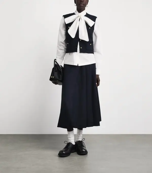 Maje Cotton Pussy Bow Shirt