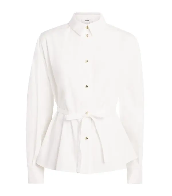 Maje Cotton Fitted Lace-up Shirt