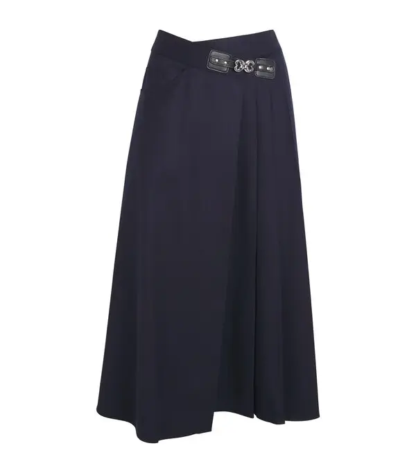 Maje Wool-blend Pleated Midi Skirt