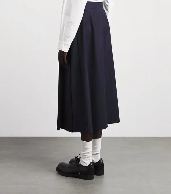 Maje Wool-blend Pleated Midi Skirt