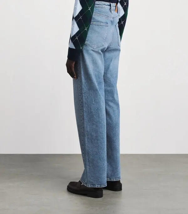 Maje Leather Buckle Wide-leg Jeans