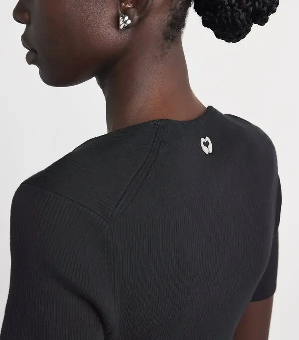 Maje Square-neck Ribbed Sweater - Black