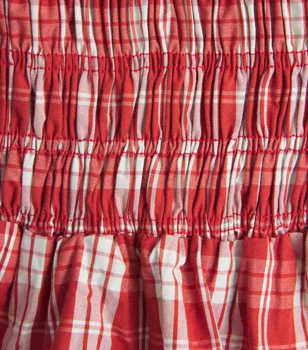 Faithfull The Brand Cotton Shirred Janne Top - Red