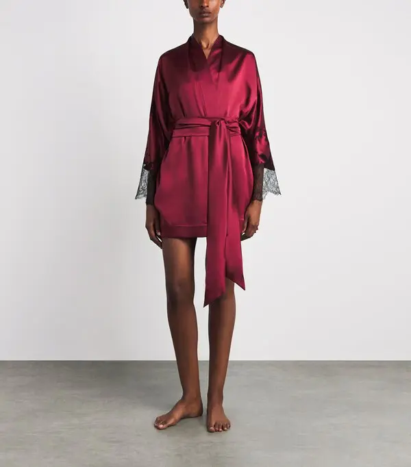 Carine Gilson Silk Short Hanae Robe