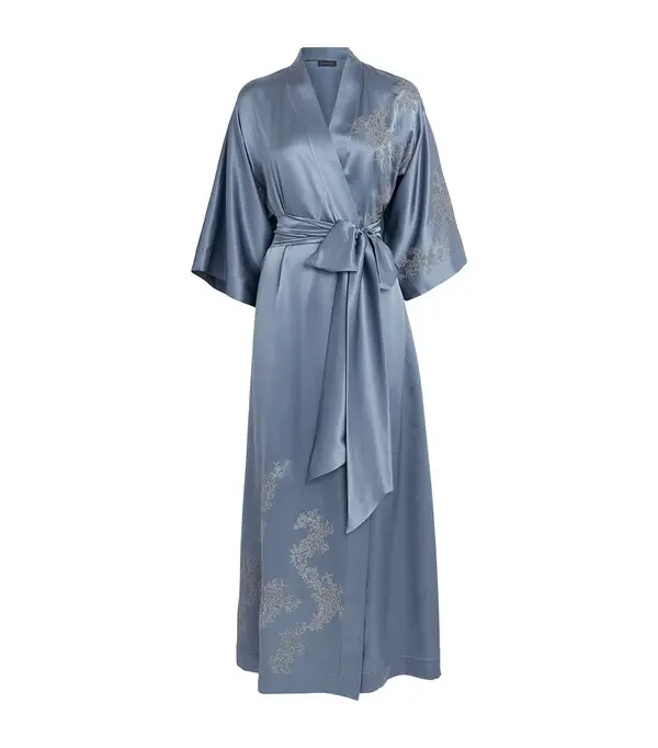 Carine Gilson Silk Long Cérès Robe - Blue