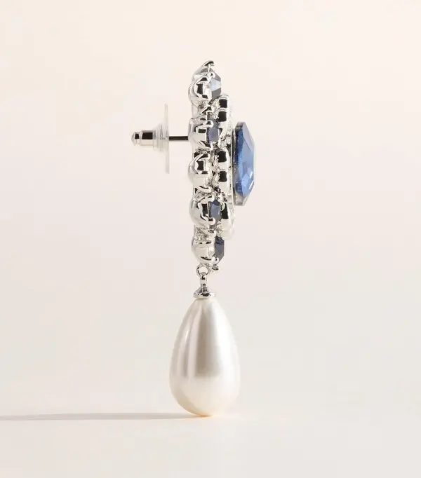 SELF-PORTRAIT Faux Pearl And Crystal Earrings