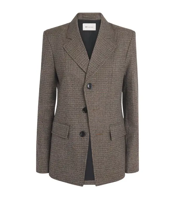 AMI Paris Virgin Wool Houndstooth Blazer