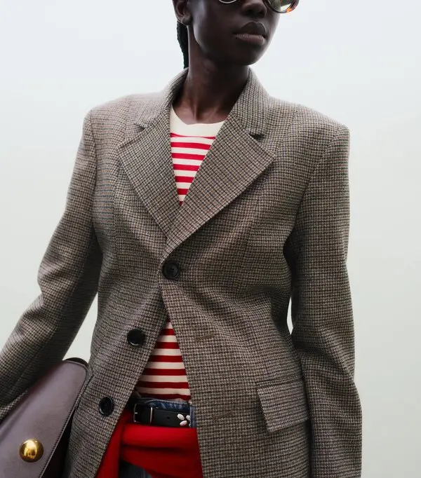 AMI Paris Virgin Wool Houndstooth Blazer