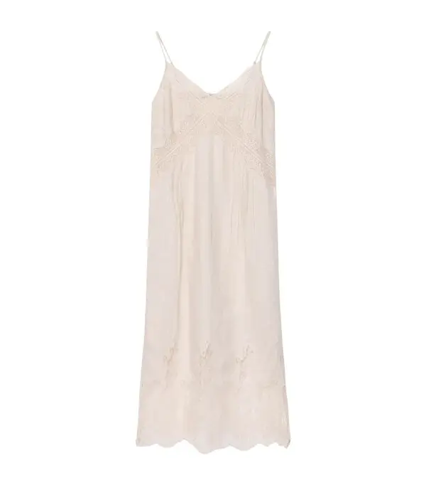 ALLSAINTS Linen And Lace Samia Midi Dress - White