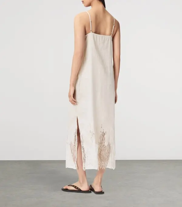 ALLSAINTS Linen And Lace Samia Midi Dress