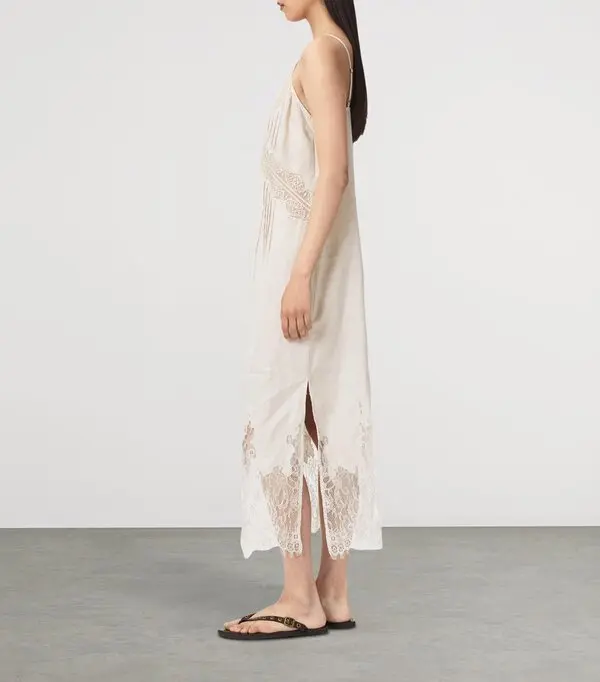 ALLSAINTS Linen And Lace Samia Midi Dress