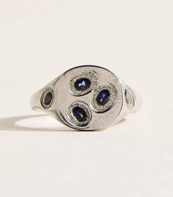 BLEUE BURNHAM Mini Sterling Chronoplast Signet Ring