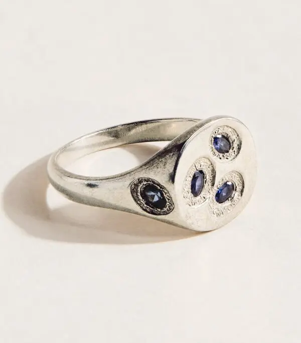 BLEUE BURNHAM Mini Sterling Chronoplast Signet Ring