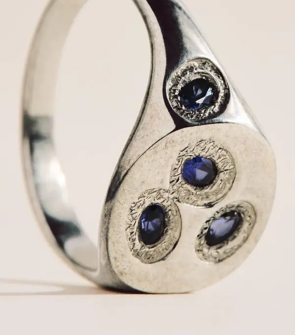BLEUE BURNHAM Mini Sterling Chronoplast Signet Ring