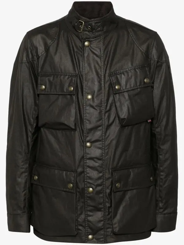 Belstaff Waxed Cotton Jacket With Corduroy Lining & Storm Pockets