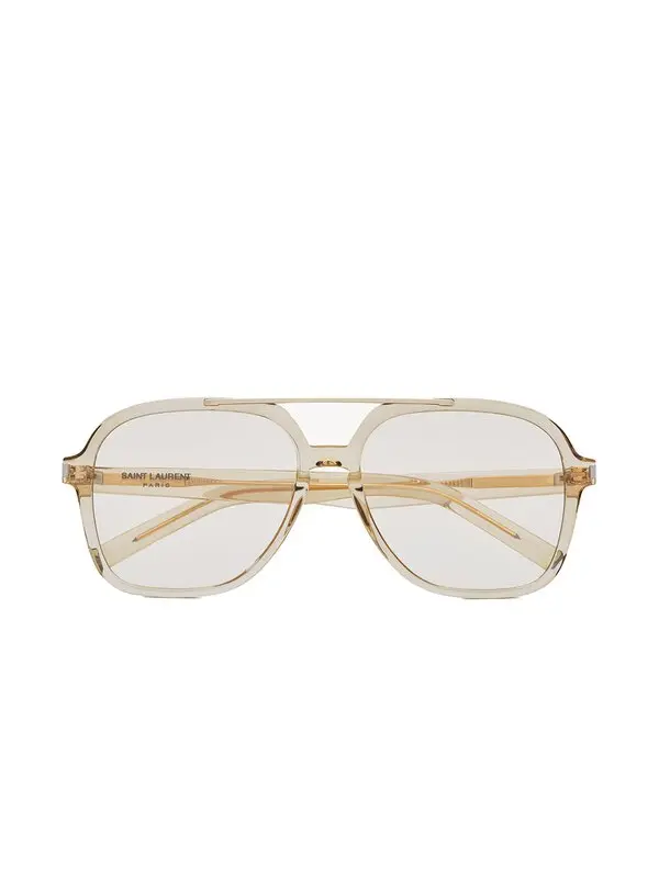 Saint Laurent Geometric Aviator Frames With Metal Bridge 58mm Lens