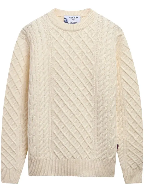 SEBAGO 100% Wool Crewneck Sweater - White