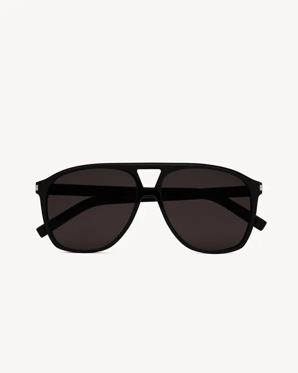 Saint Laurent Aviator Sunglasses With Acetate Frame, Nylon Lenses And Double Bridge