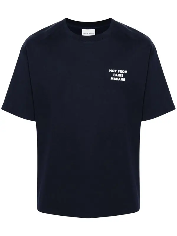 Drole De Monsieur 100% Cotton Polo T-shirt - Navy