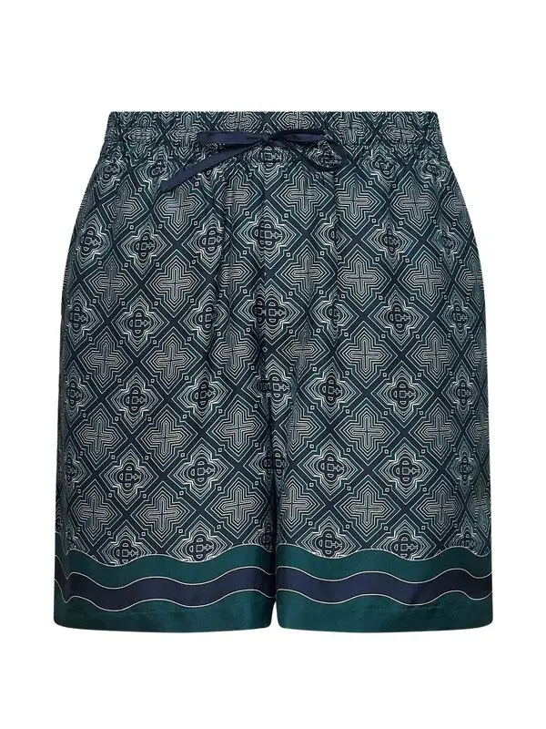 Casablanca Radiating Silk Twill Shorts - Green