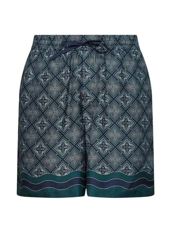 Casablanca Radiating Silk Twill Shorts - Green