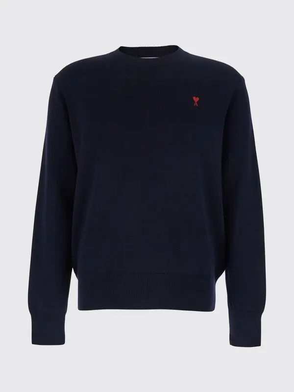 AMI Paris Pure Virgin Wool Crewneck Jumper - Blue