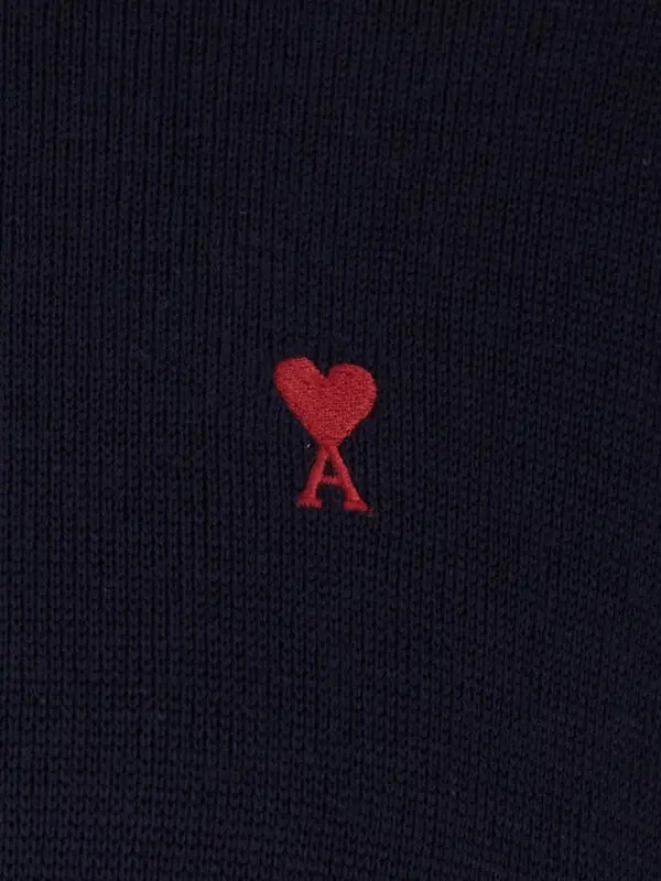 AMI Paris Pure Virgin Wool Crewneck Jumper - Blue
